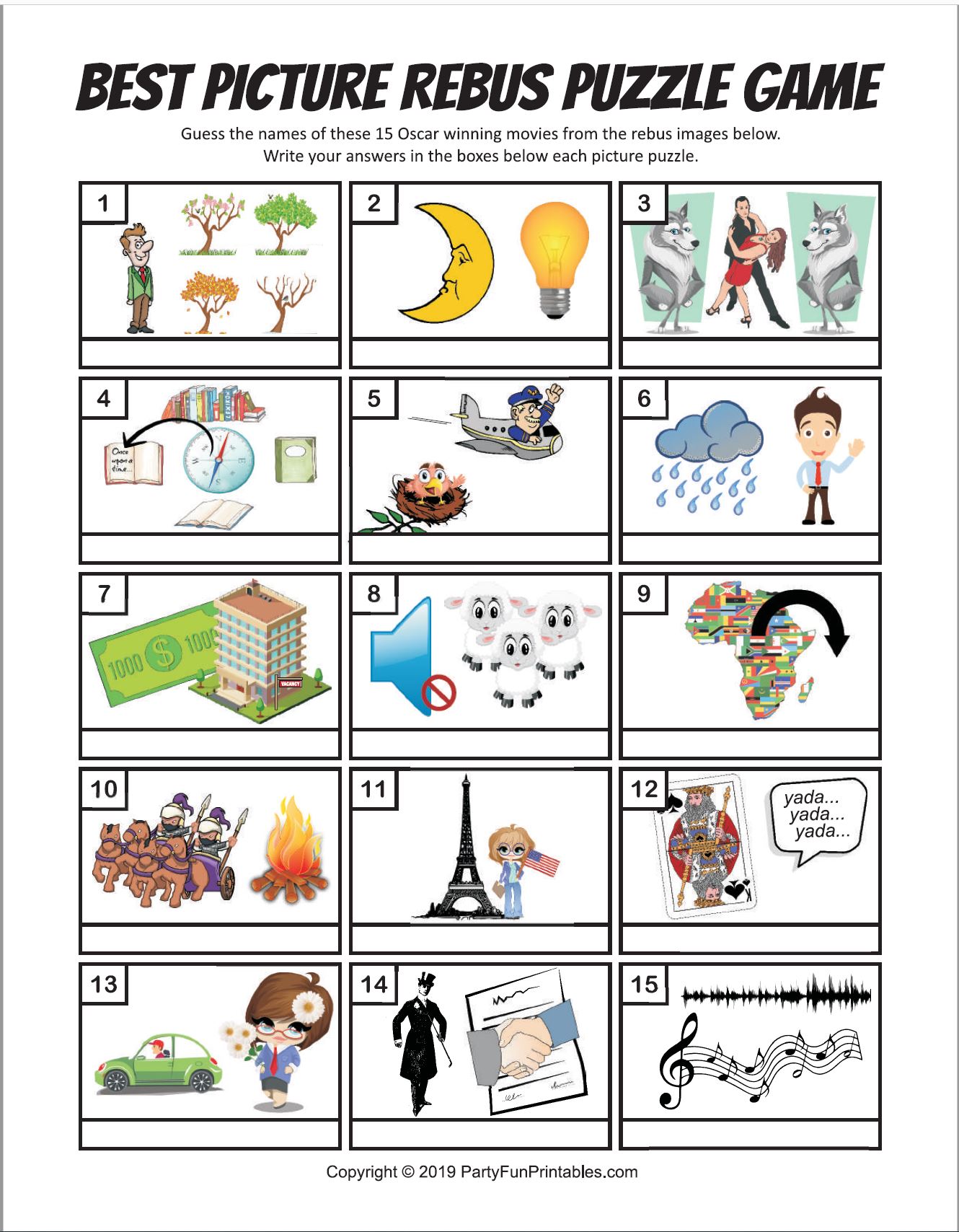 Oscar Weekend Puzzle- Best Picture?
