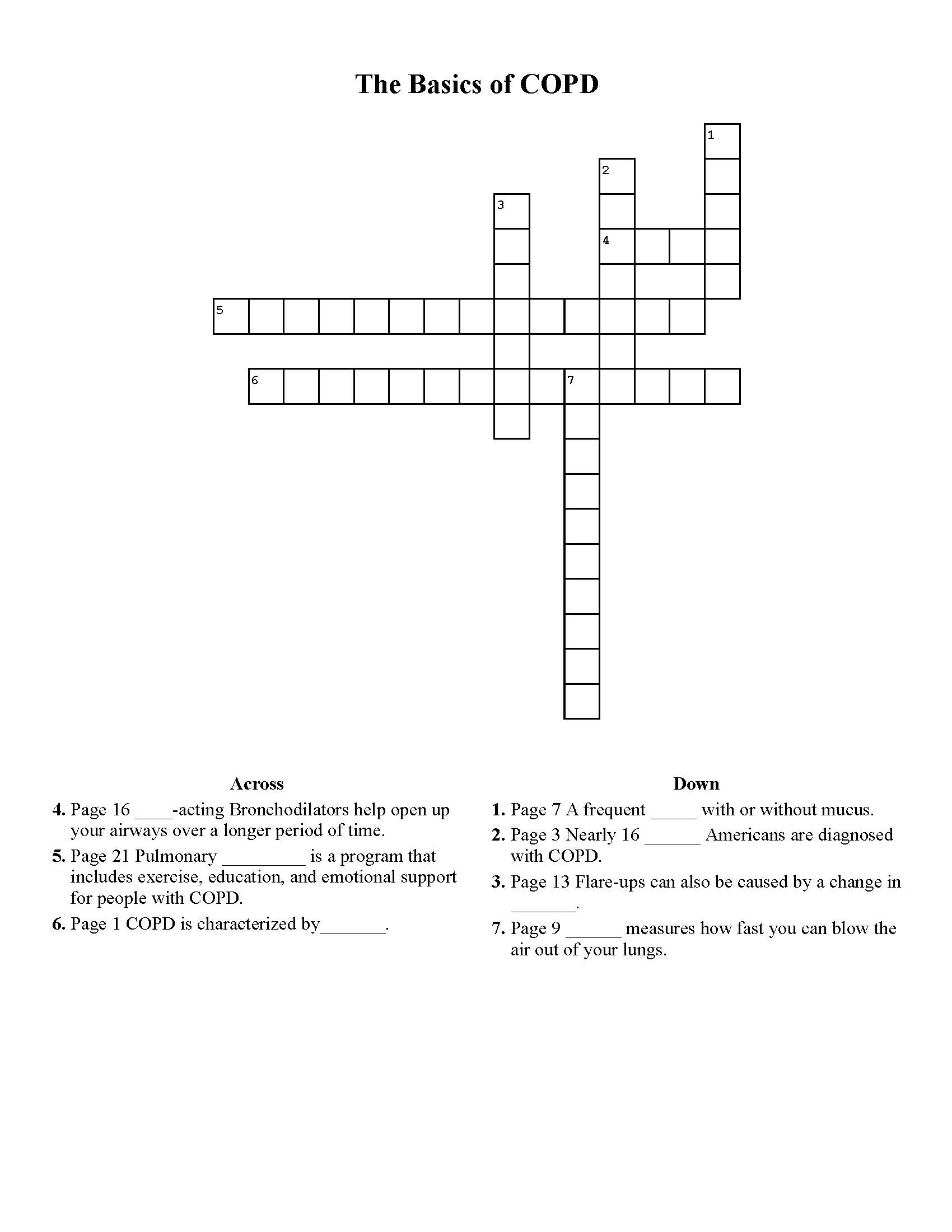 Up for a little fun and education? Try The Basics of COPD Crossword ...